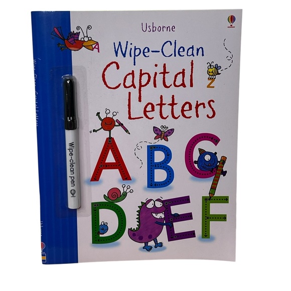 usborne | Toys | Usborne Wipe Clean Capital Letters Educational Book ...